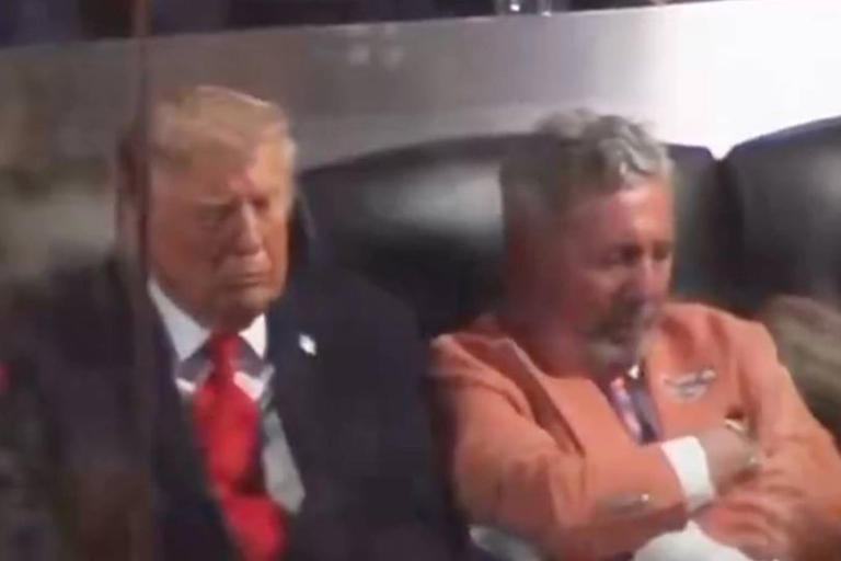 Donald Trump appears to fall asleep at NBA Finals after Knicks fans ...