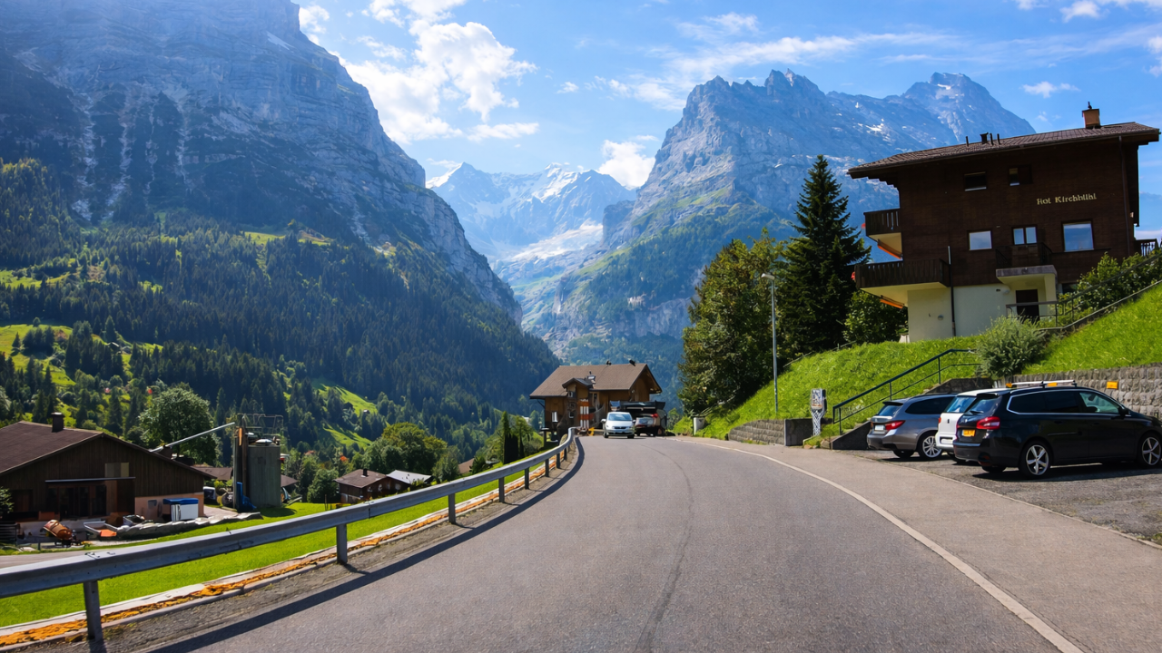Grindelwald to Interlaken through spectacular mountain views (4K)