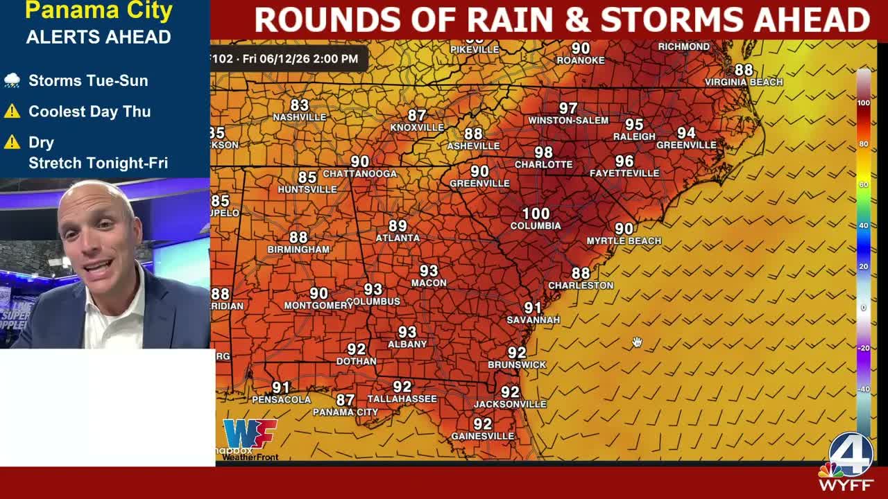 Southeast faces increased rain and storm chances over next 10 days