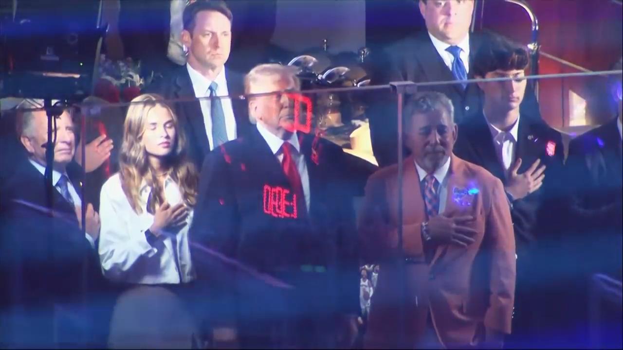 Trump is attending NBA Finals game 3 between Knicks and Spurs