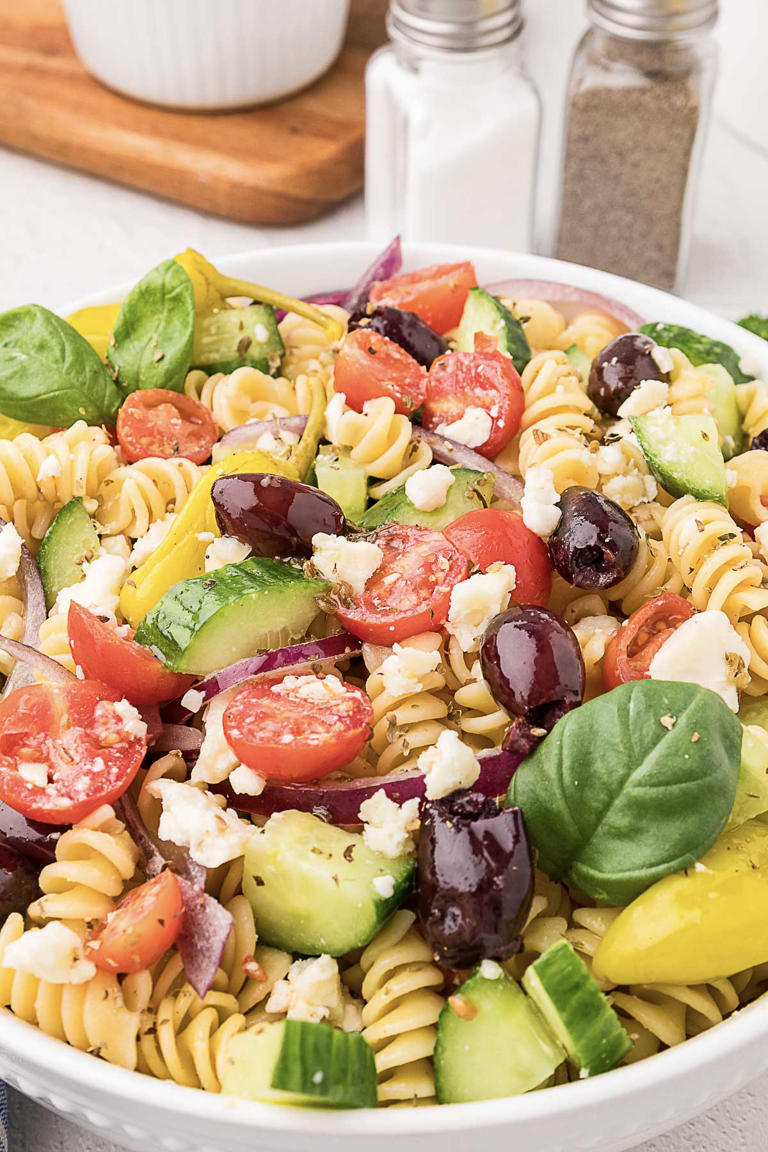 Greek salad meets pasta salad in this summer classic