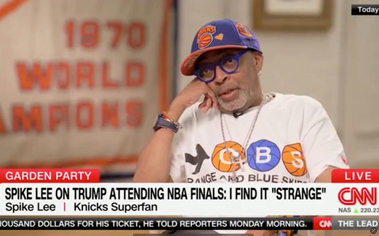 Spike Lee taunts Trump with Pope jersey at NBA Finals