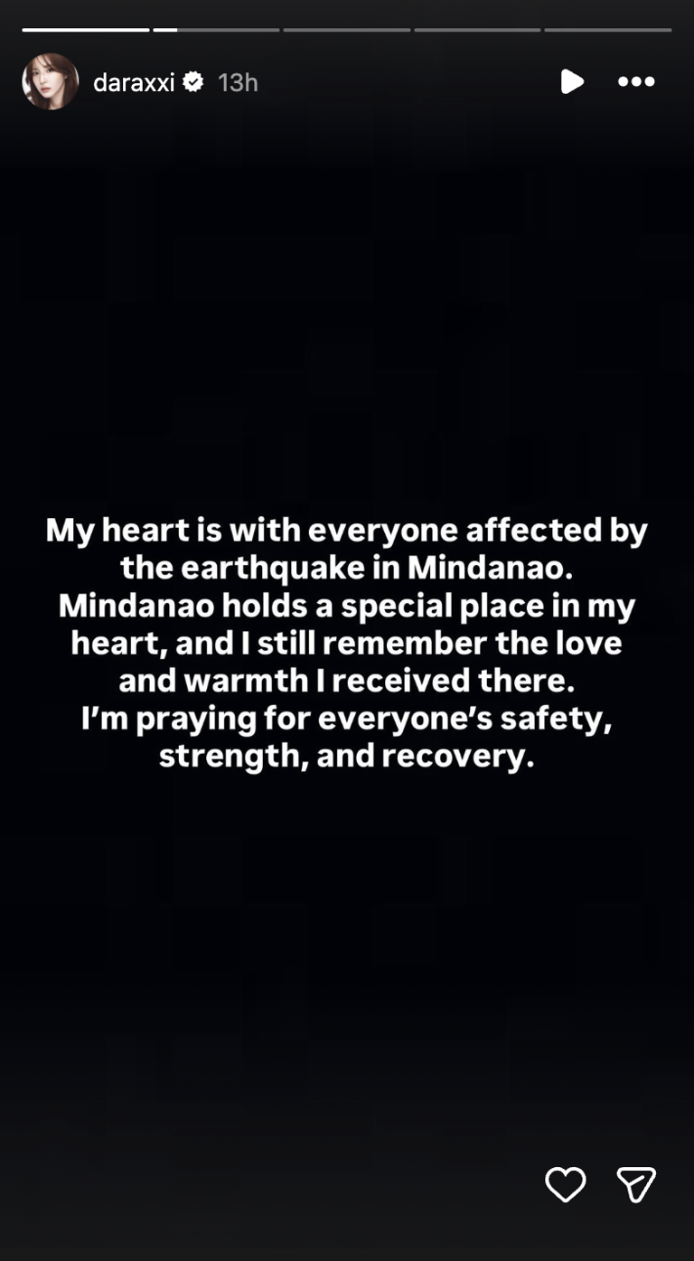 Sandara Park, Thalia offer supportive messages for Mindanao quake victims