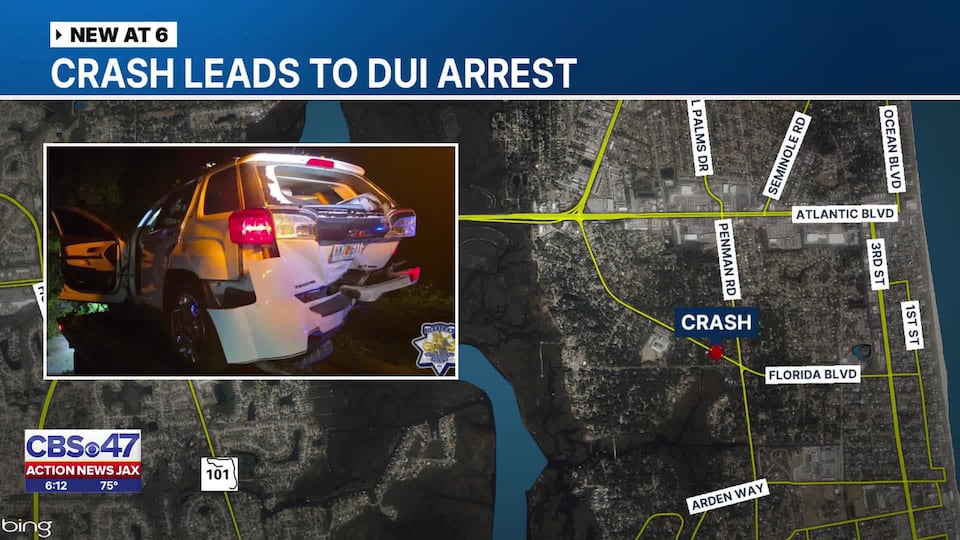 Crash leads to DUI arrest in Neptune Beach