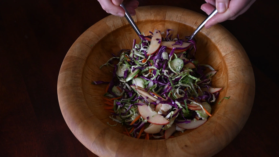 Fresh and versatile kale apple slaw