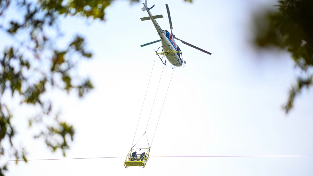 Why power lines have bright marker balls
