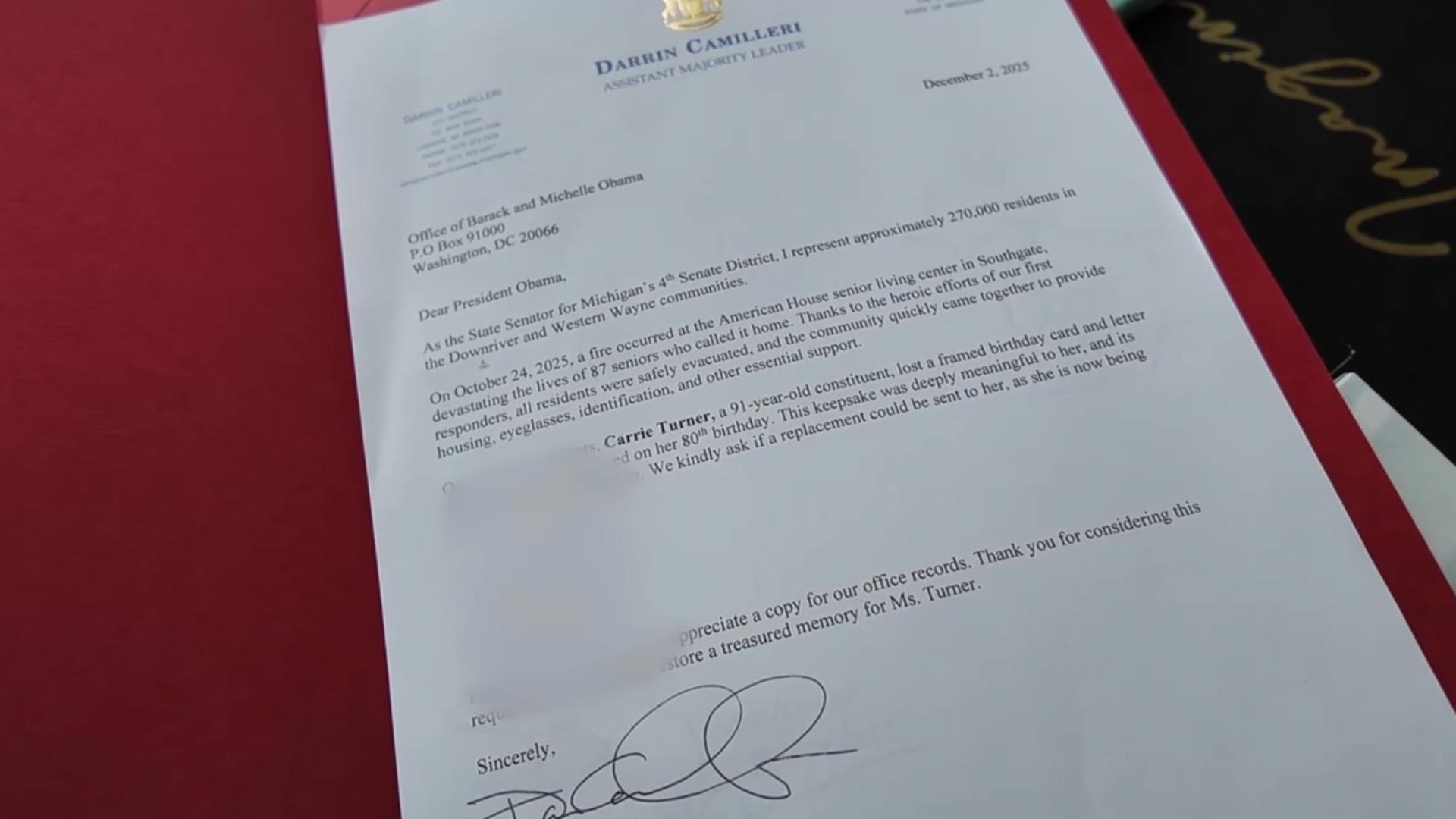 Woman, 92, receives new letter from President Obama after devastating fire