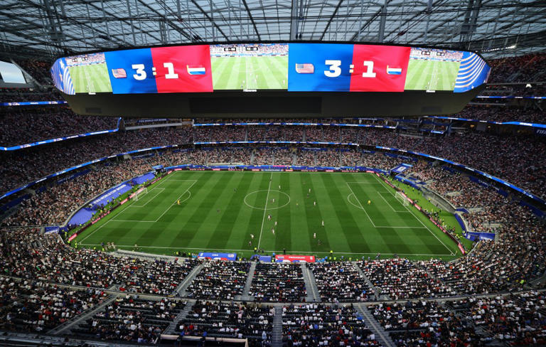 Cloaked snipers with long guns perched around SoFi Stadium as World Cup ...