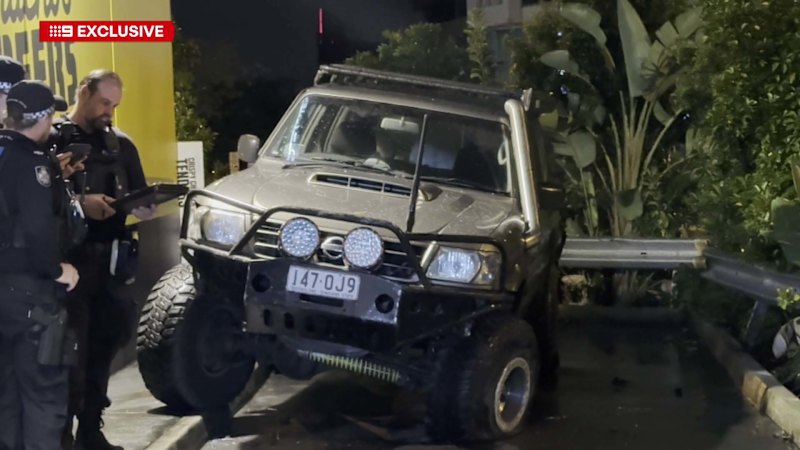 Driver abandons car after fast food road rage crash