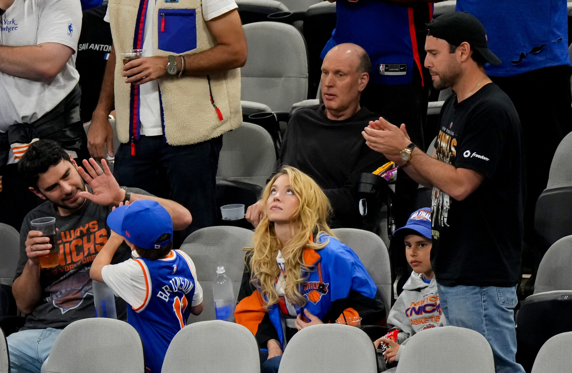 Sydney Sweeney stuns in custom Jalen Brunson shirt at NBA Finals Game 5