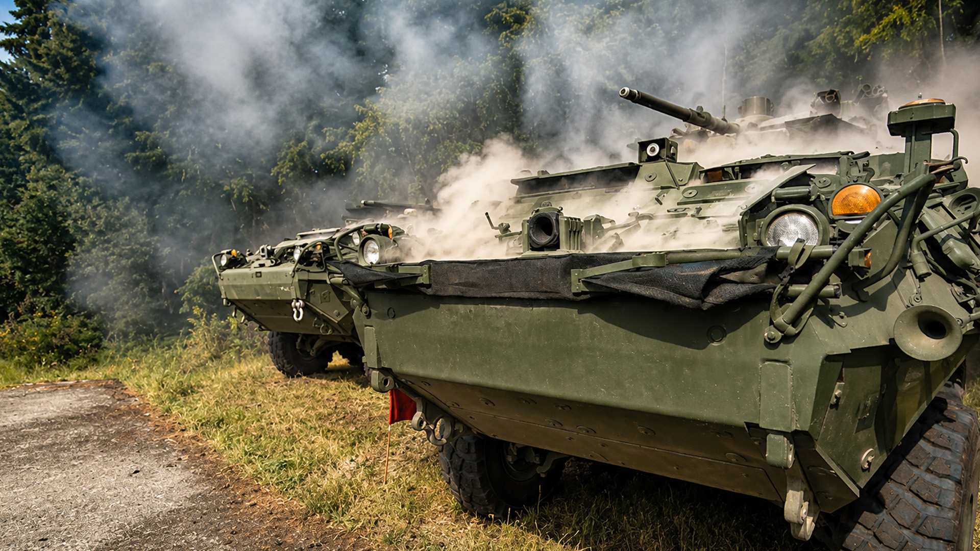US-Soldaten führen scharfe Schießübung mit Stryker durch