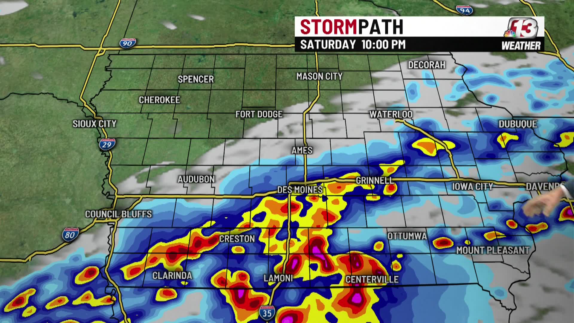 Jason Parkin's Saturday night forecast