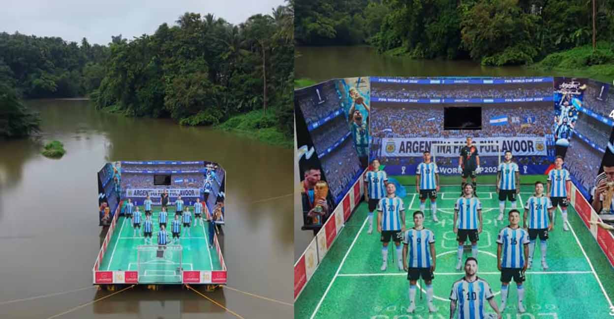 Argentina's World Cup football team 'chills out' on water in Kerala