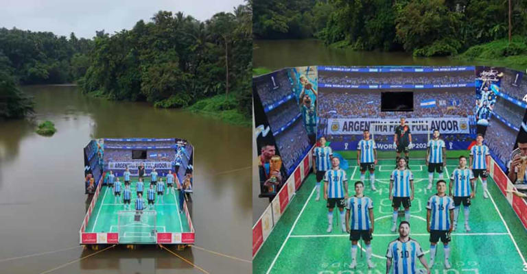 Argentina's World Cup football team 'chills out' on water in Kerala