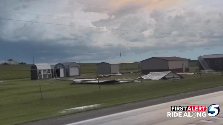 Storm damage after severe storms hit northern Oklahoma