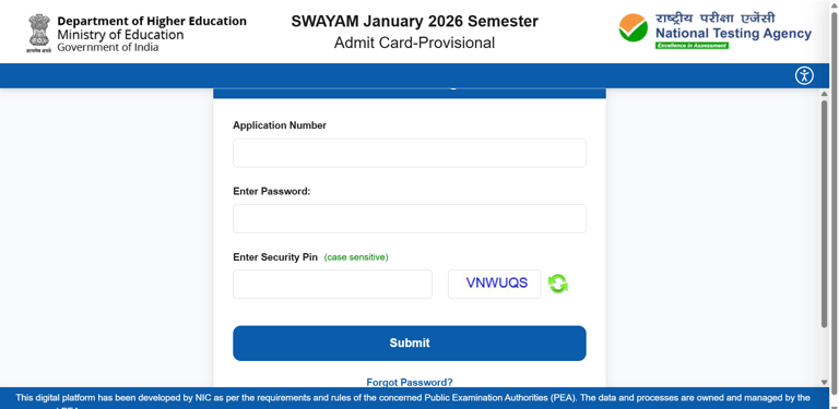 NTA SWAYAM January 2026 admit card out at exams.nta.nic.in: Direct link ...