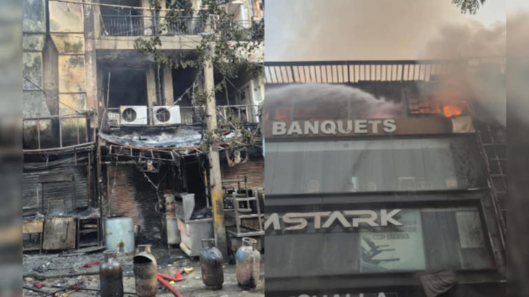 Delhi eatery on fire, 3 cooking gas cylinders explode. Daring rescue ...