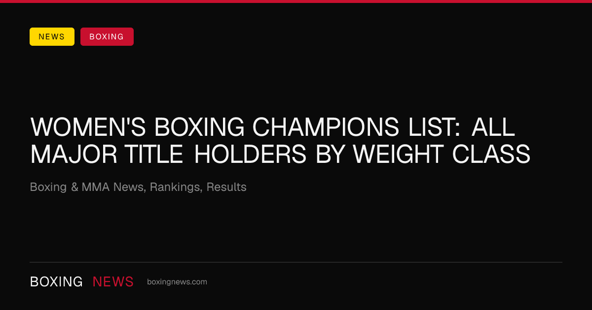 Women's boxing champions list: All major title holders by weight class