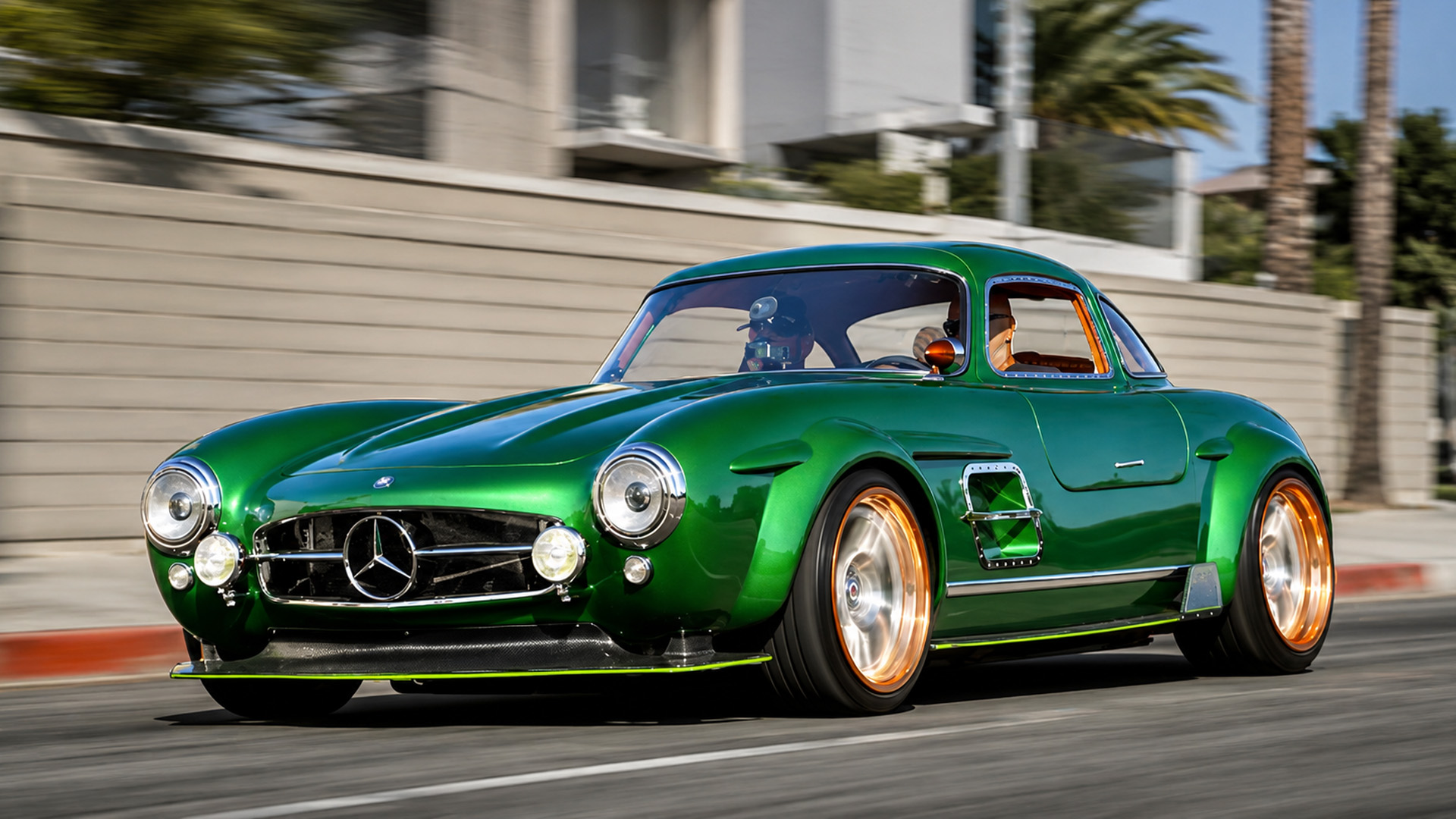 Custom 300SL gullwing runs wild on public road