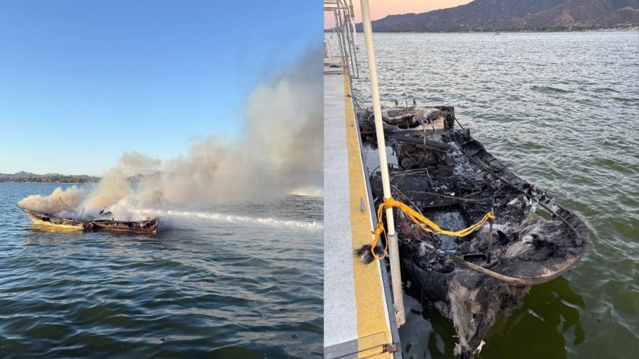 1 hospitalized, 2 injured in Lake Elsinore boat fire