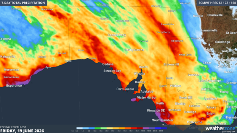 Fresh deluge set to hit South Australia after record June rainfall