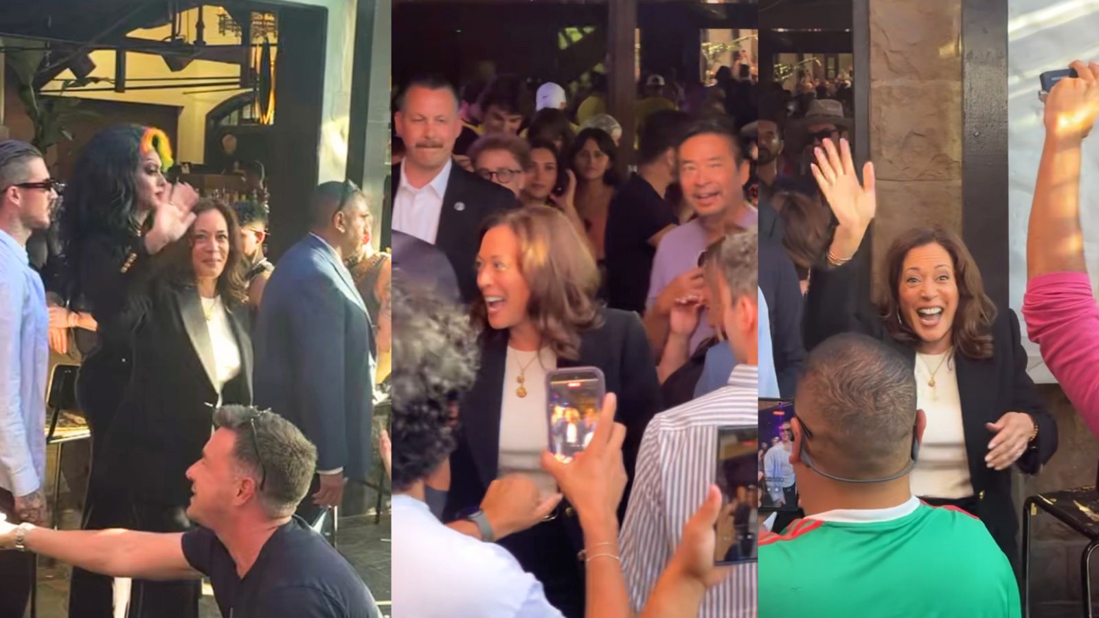 Kamala Harris spotted at The Abbey in West Hollywood