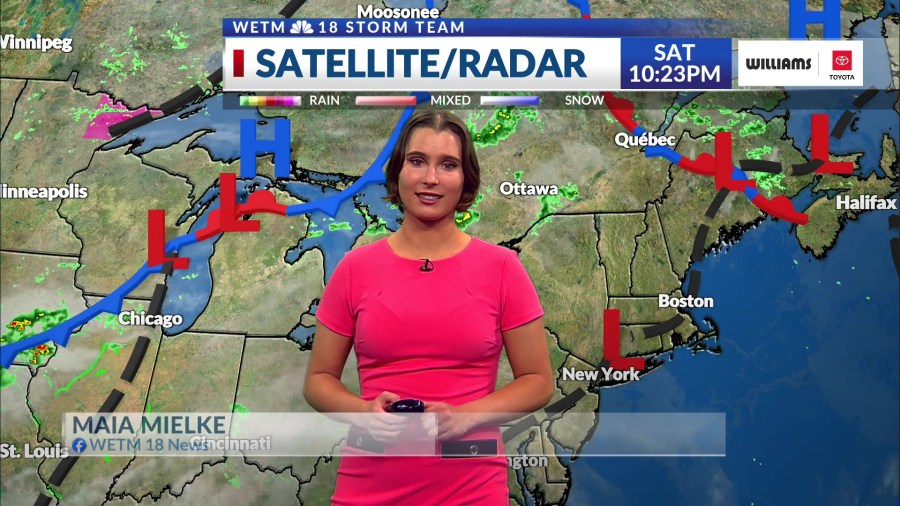Sunday thunderstorms before a cooler start to the week