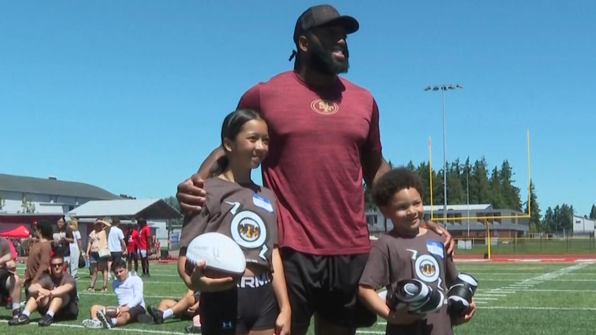 San Francisco 49ers Osa Odighizuwa hosts annual youth football camp in ...