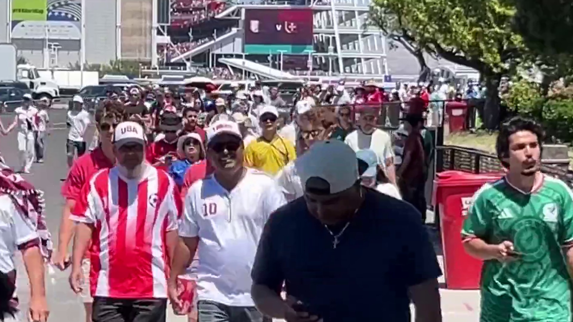 Thousands of soccer fans attend the first World Cup match in Santa Clara