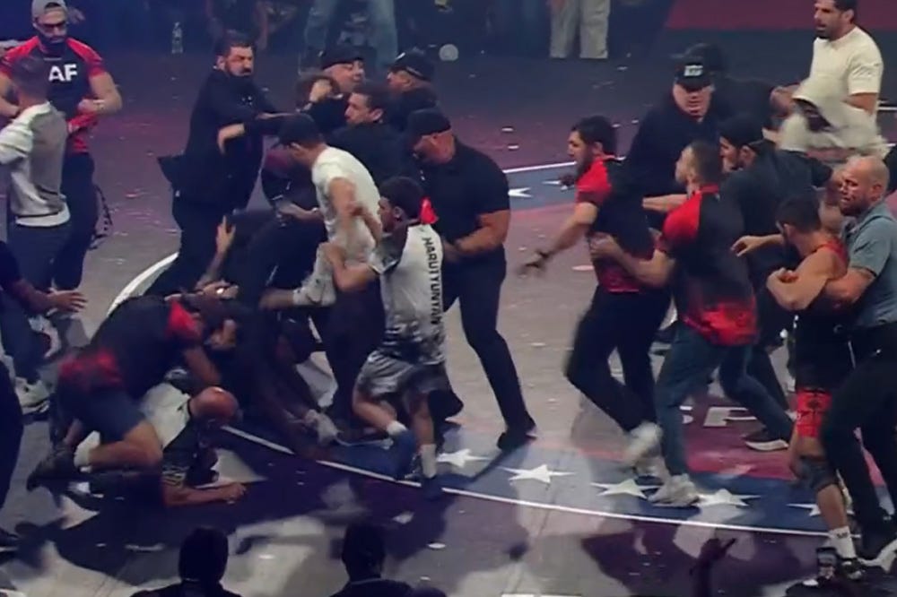 RAF 10: Huge brawl breaks out after Khamzat Chimaev beats Dillon Danis