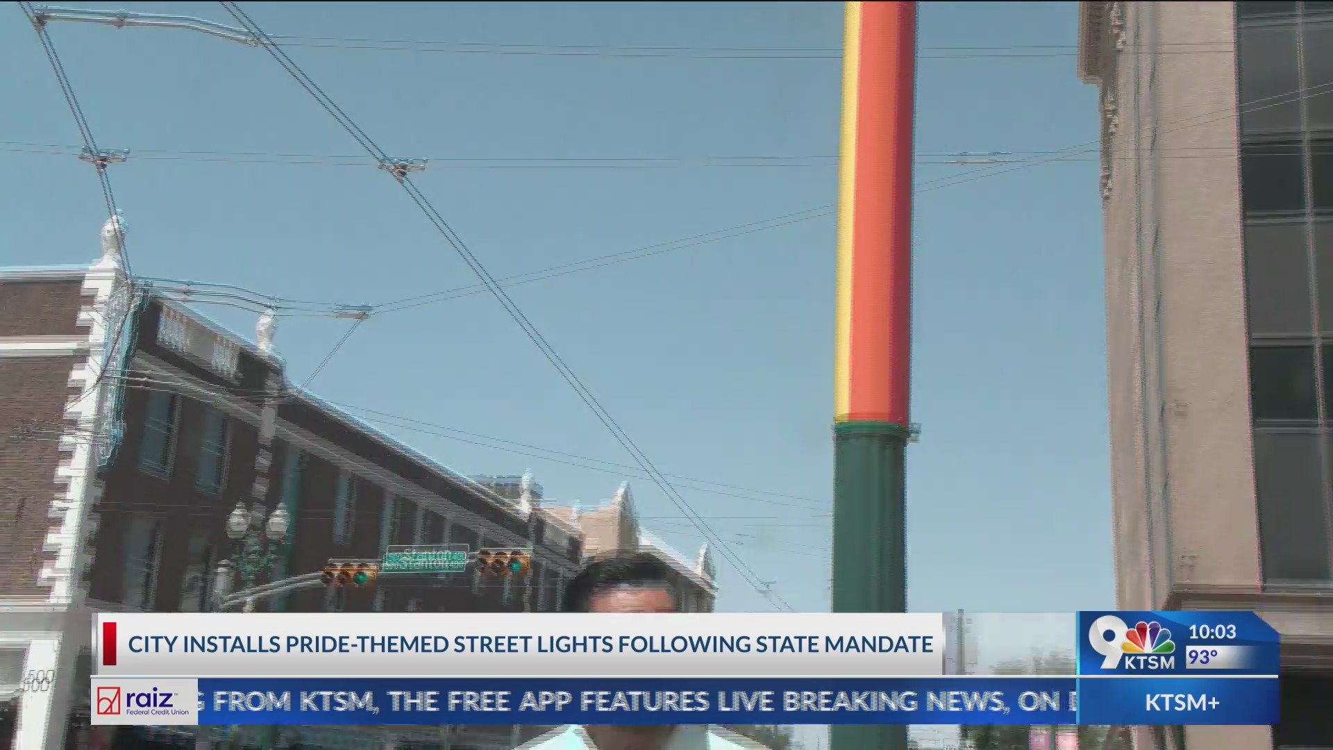 LGBTQ+ adapts with pride-themed street lights