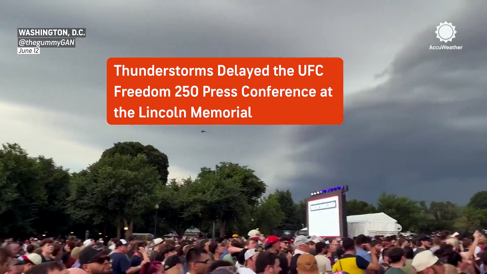 Thunderstorms delay press conference for the White House UFC event