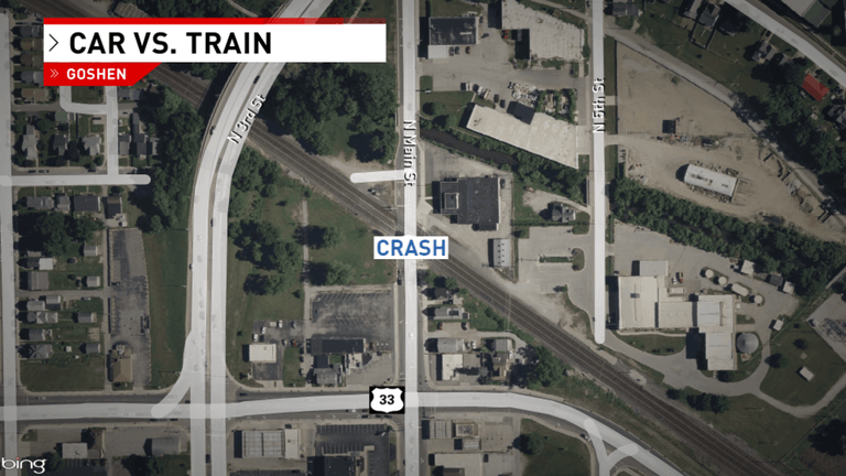 Goshen police respond to car vs. train