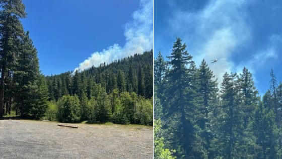 Military aircraft crashes near Rimrock Lake, sparks small wildfire