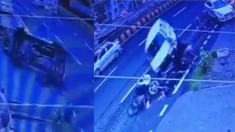 Watch: Speeding minivan crashes into two-wheelers, overturns in ...