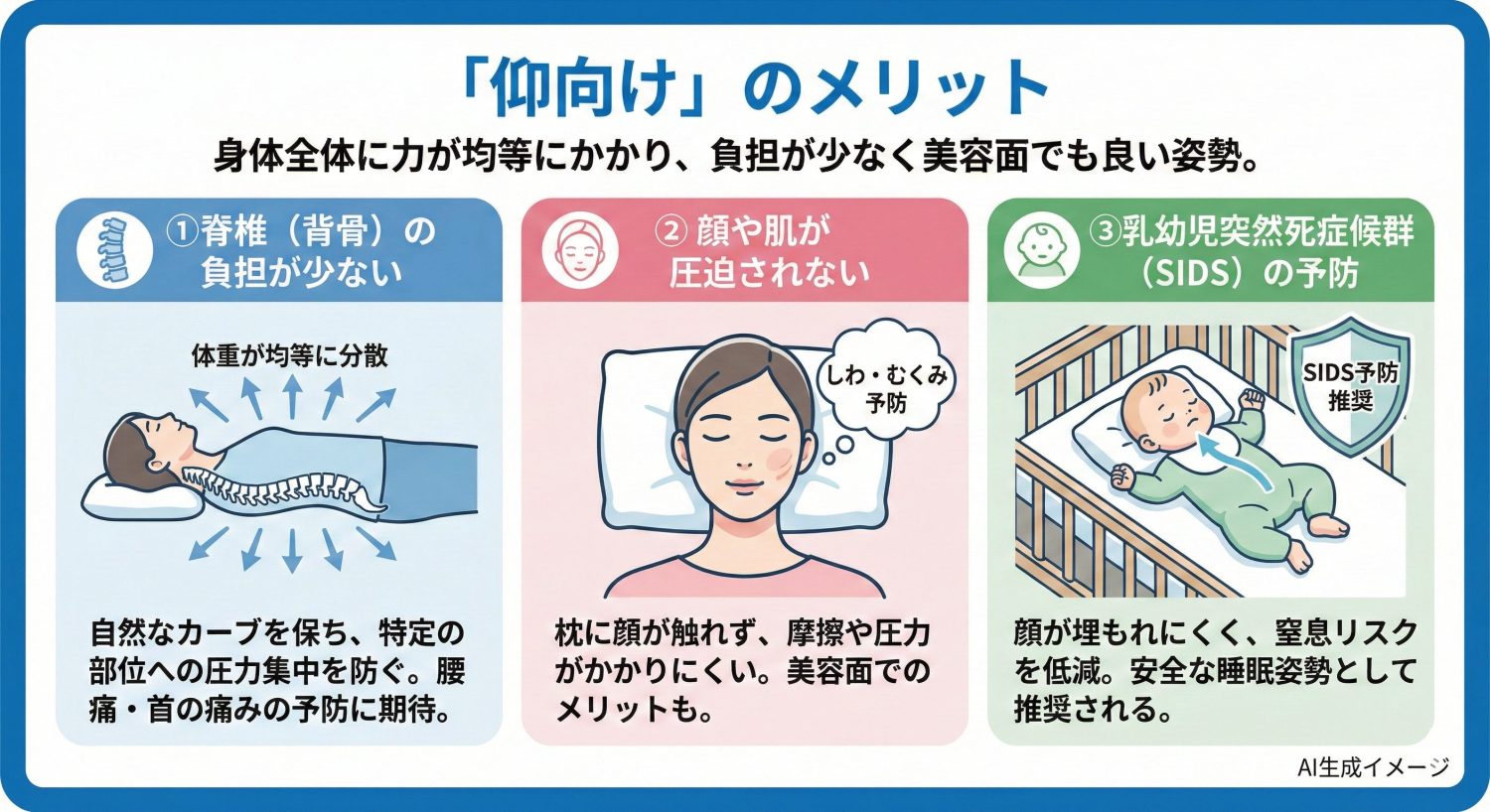 「仰向け」のメリット・デメリットはご存知ですか? 医師が徹底解説!