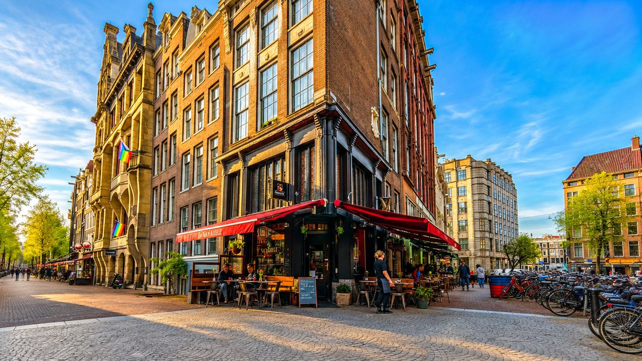 Caféhjørner giver Amsterdams forårsgader liv