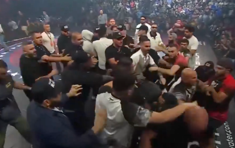 Chimaev submits Danis in under a minute, brawl breaks out