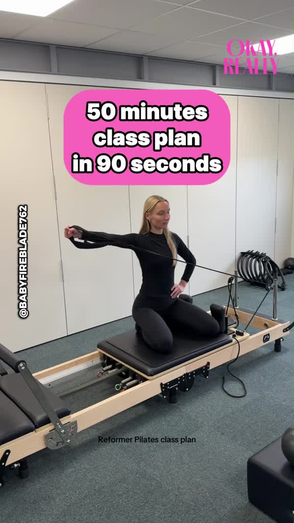 Instructor breaks down a full reformer pilates workout in 90 seconds