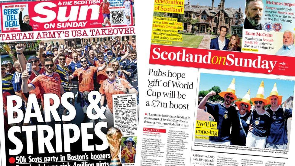 Scotland's papers: Tartan Army take over and World Cup pubs boost