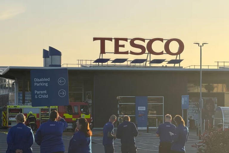 Tesco Glastonbury store 'evacuated' over major blaze with 'high risk of ...