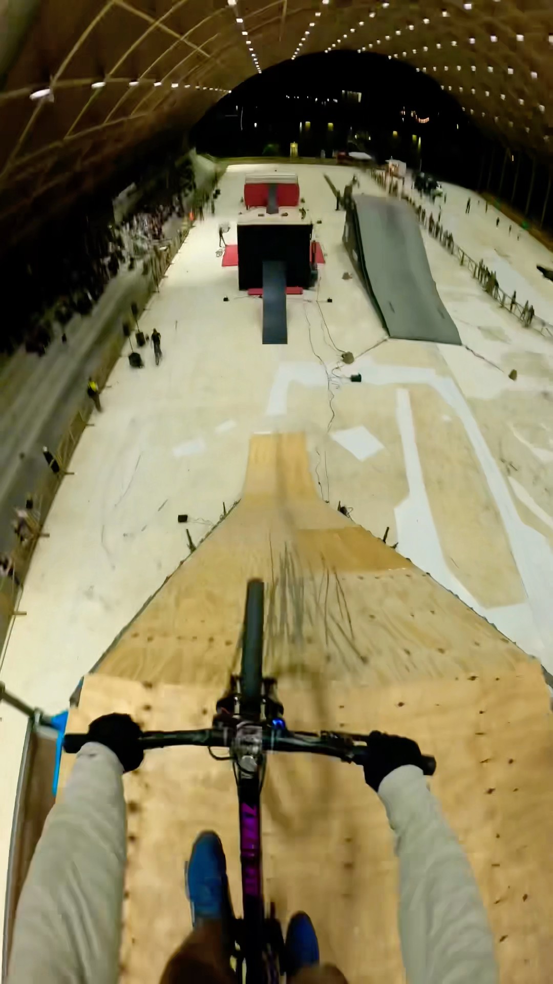 Mountain bike dirt setup in slopestyle park