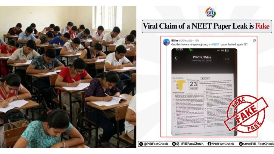 NEET re-test paper leak claim goes viral on Telegram, PIB calls it fake