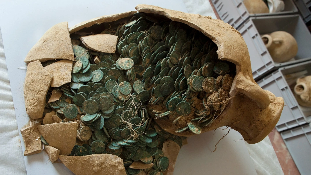 Roman coin hoards and treasures unearthed