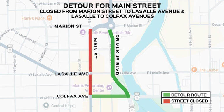 South Bend drivers face Main Street road closure