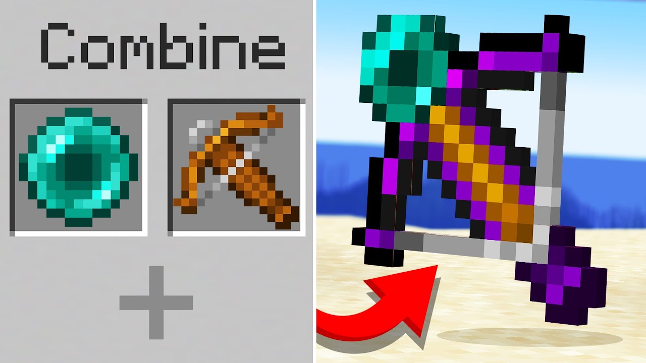 Combining various items together to create powerful new Minecraft tools