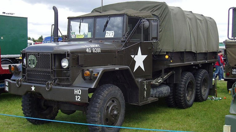 What is a 'deuce and a half' military truck, and how did it get its name?