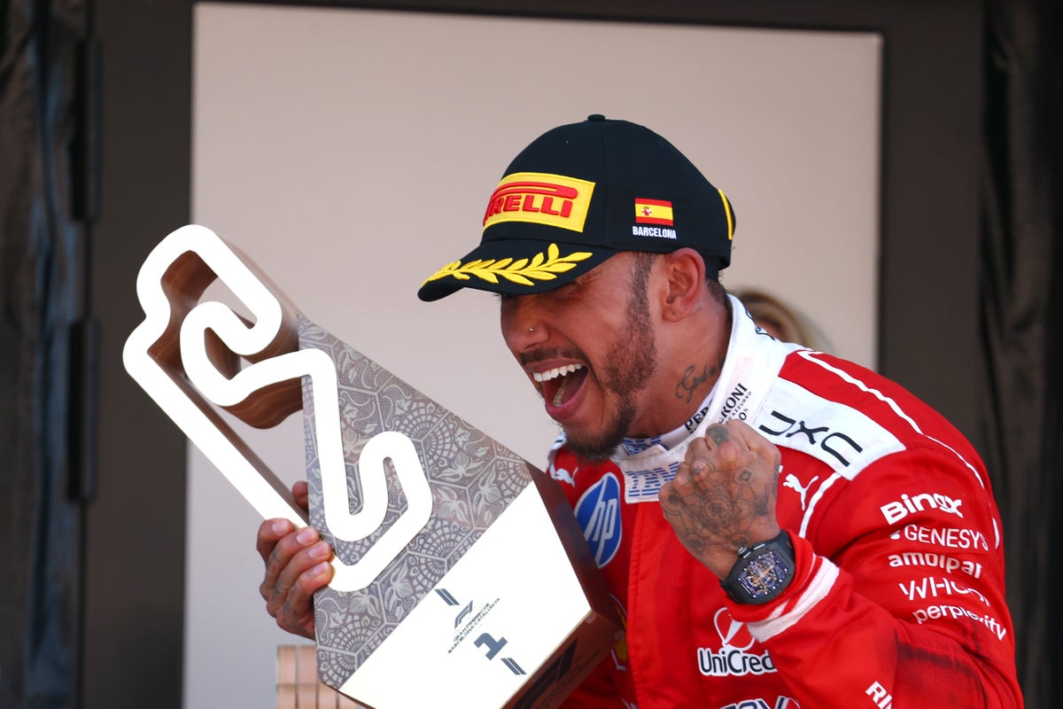 Hamilton claims glorious first Ferrari victory in Barcelona - latest