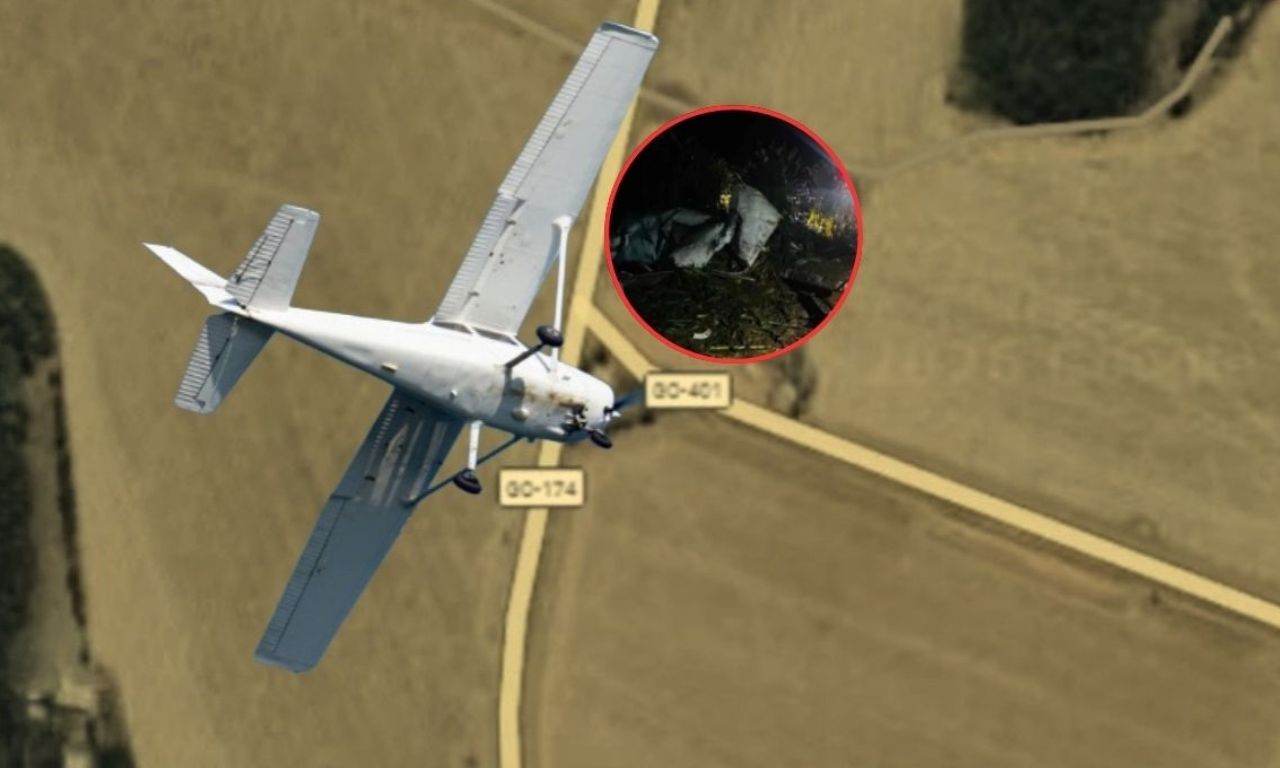 Avioneta cae en picada y se estrella cerca de una carretera; hay ...