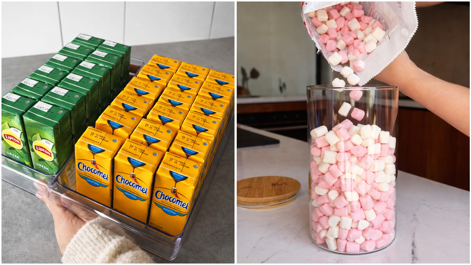 Cozy kitchen restock and sweet treat organization